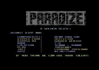 CSDb The Coconut Ripp 06 By Paradize 1989