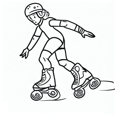 A Girl On Roller Skates Coloring Page Download Print Or Color Online For Free