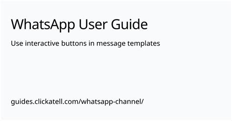 Use Interactive Buttons In Message Templates Whatsapp User Guide