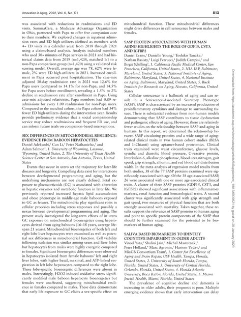 Pdf Sasp Protein Associations With Human Aging Highlights The Role Of