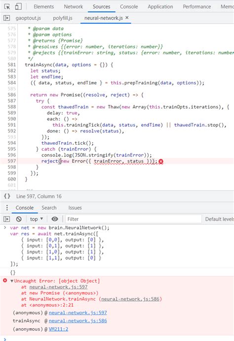 TrainAsync Does Not Work Issue 721 BrainJS Brain Js GitHub