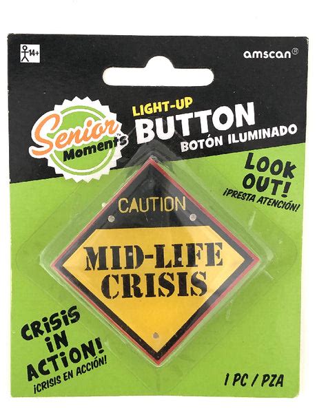 Mid Life Crises Light Up Button Party World