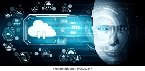 Ai 로봇은 클라우드 컴퓨팅 기술을 사용하여 스톡 일러스트 1920067247 Shutterstock