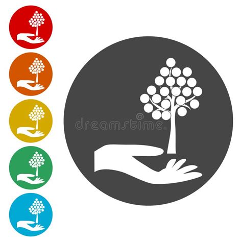 Hand With A Tree Symbol Tree In Hand Stock Vector Illustration Of Doodle Ornamental