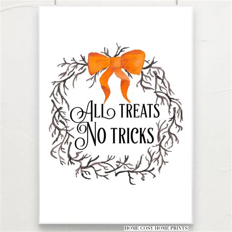 All Treats No Tricks Halloween Trick Or Treat Print Etsy
