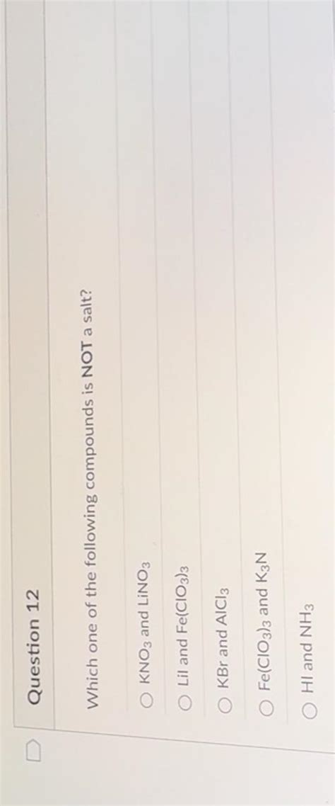 Solved Question Which One Of The Following Compounds Is Chegg