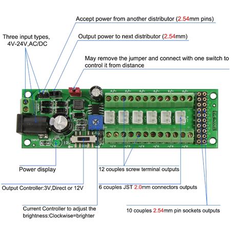1 Unit Power Distribution Board Self Adapt Power Distributor