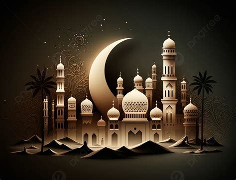 Eid Al Fitr Islamic Main Festival Background Black And White Bright