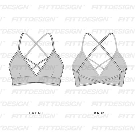 Ladies Low Impact Open Back Sports Bra Techpacktemplate Fittdesign