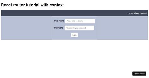 React Router With Context Codesandbox