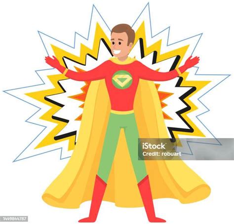 슈퍼남성 망토 휴일이나 축하를 위한 카니발 의상을 입은 남성 캐릭터 슈퍼 히어로 Supermale에 대한 스톡 벡터 아트 및 기타 이미지 Supermale 가공의 인물