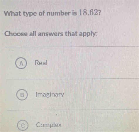 Solved What Type Of Number Is 1862 Choose All Answers That Apply