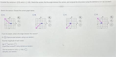 Solved Consider The Vectors U 2 0 And V 6 6 Sketch Chegg Com