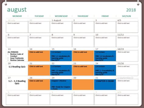 Assignment Calendars