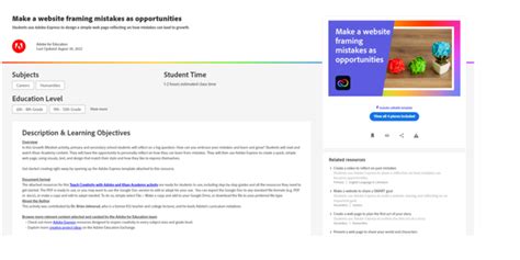 adobe express ‘resources page for he is now live lte online