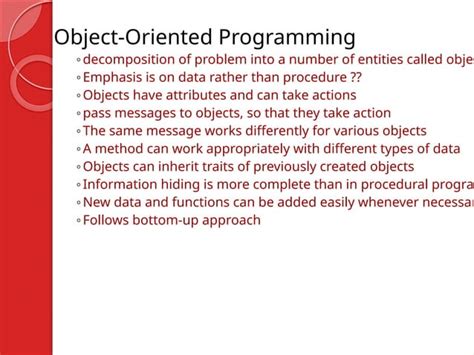Introduction To Object Oriented Programming Basics Ppt