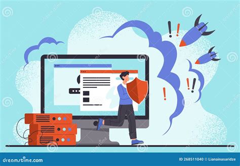 Ddos Attack Concept Stock Vector Illustration Of Data 268511040