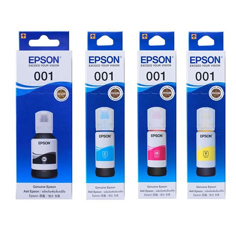 Epson 001 Bk C M Y C13t03y100 400 สีดำ ฟ้า ชมพู เหลือง หมึกเติมอิงค์