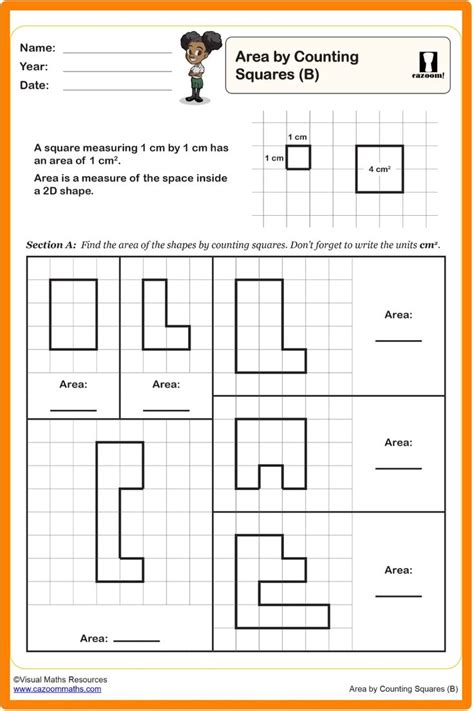Area By Counting Squares B Area And Perimeter Worksheets Year 4