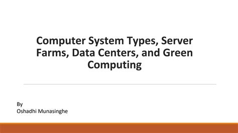 Solution Lecture 05 Computer System Types Server Farms Data Centers