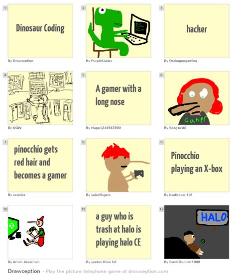 dinosaur coding drawception