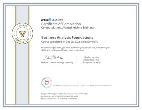 Vamsri Krishna Sridharan On Linkedin Certificate Of Completion