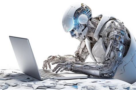 Robotic Software Developer Crafting Complex Code Premium Ai Generated