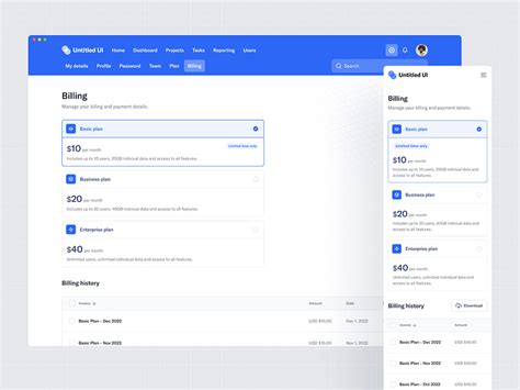 Plans And Billing Settings — Untitled Ui By Jordan Hughes® On Dribbble