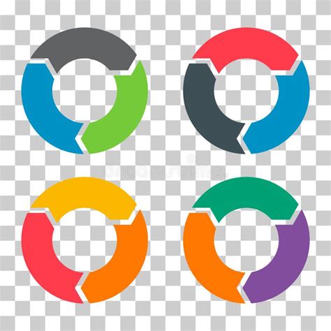 Set Of Chart Infographic Business Template Icon Pie Circle Diagram Visualization Vector