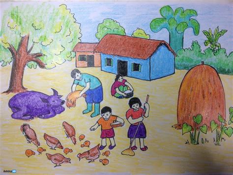Vẽ Tranh Cuộc Sống Sinh Hoạt Vui Chơi Đơn Giản Dễ Nhất