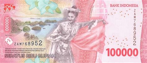 Indonesia New 100000 Rupiah Note B623a Confirmed Introduced On 1808