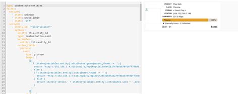 tautulli rest end point and custom button card dashboards and frontend