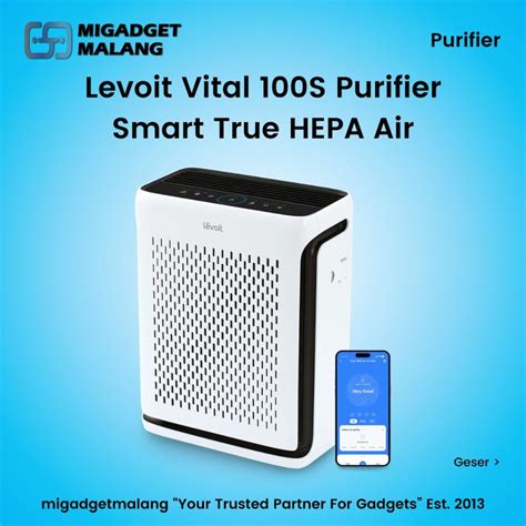 Levoit Vital 100S Purifier Smart True HEPA Air Pet Care Voice Control Rp 2 899 000 Mi Gadget