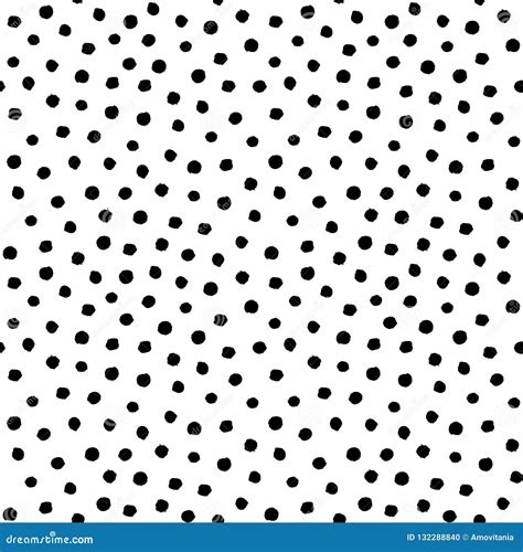 Irregular Dots Brush Strokes Pattern Seamless Hand Drawn Painted Lines