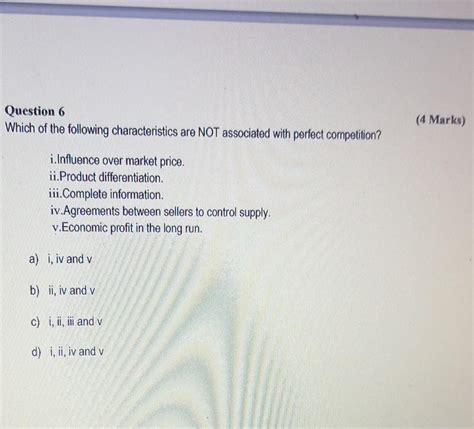 solved question 6 which of the following characteristics are