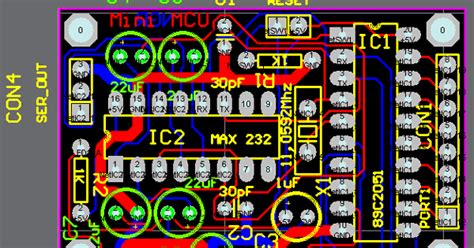 rangkaian minimum system microcontroller 89c2051 yang dilengkapi dengan serial interface