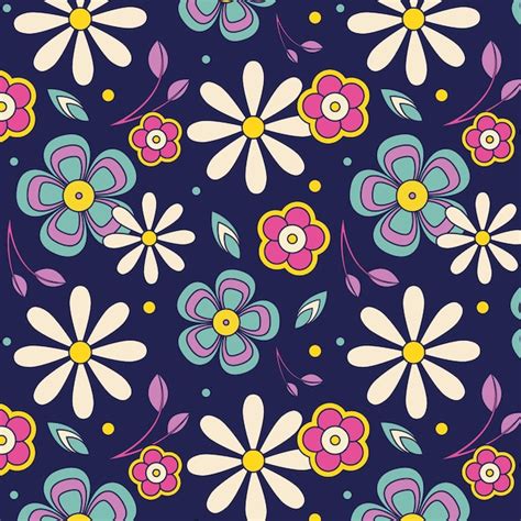 Patrón Floral Maravilloso Dibujado A Mano Vector Gratis