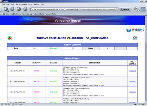 Webnms Snmp Agent Tester Snmp Test Snmp Automation Validation Reports