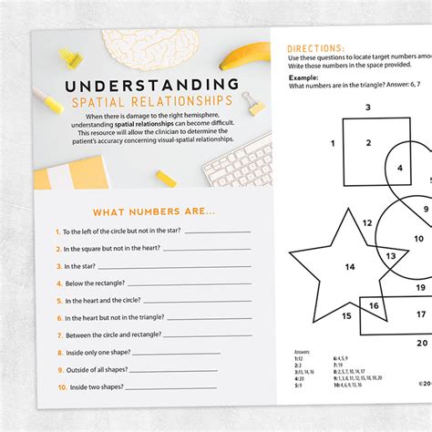 Understanding Spatial Relationships Adult And Pediatric Printable