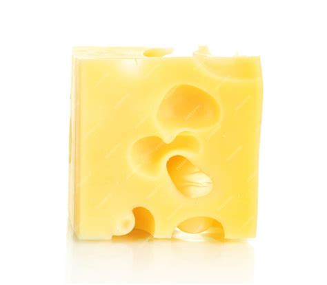 Premium Photo Cheese Cube Isolated On White