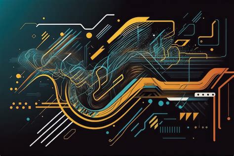 Premium Ai Image Digital Communication Technology Illustration With Abstract Patterns And Lines