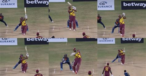 Watch Kieron Pollard Hits Six 6s In An Over Against Sri Lanka As He