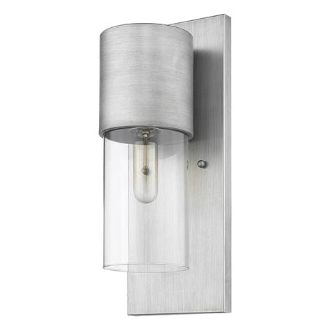 Contemporary Brushed Silver And Glass Wall Light 6x16 Wallhogs