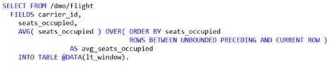 Abap 74 And Beyond 14 Sql Window Expression With Frames Discovering Abap