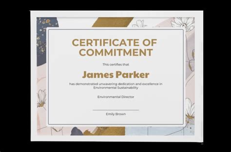 Certificate Of Commitment Template Commitment Certificate Template
