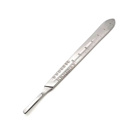 Scalpel Handle Stainless Steel Fluted 8 Fits Size 60 70 Scalpel