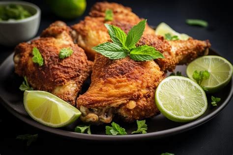 Premium Photo Fried Chicken With A Honey Pistachio Glaze