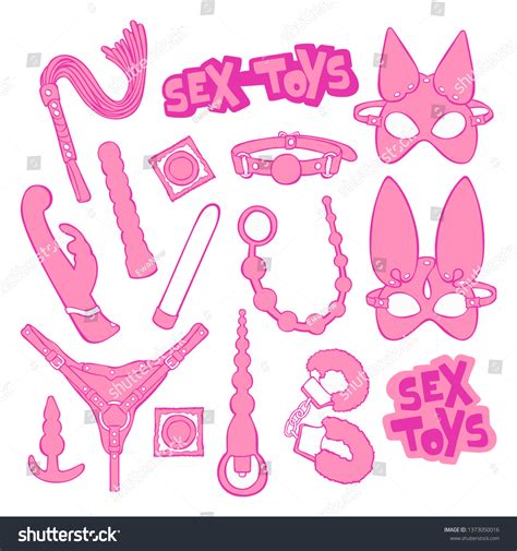 Sex Toys Vibrator Handcuffs Condoms Leather Stock Vector Royalty Free