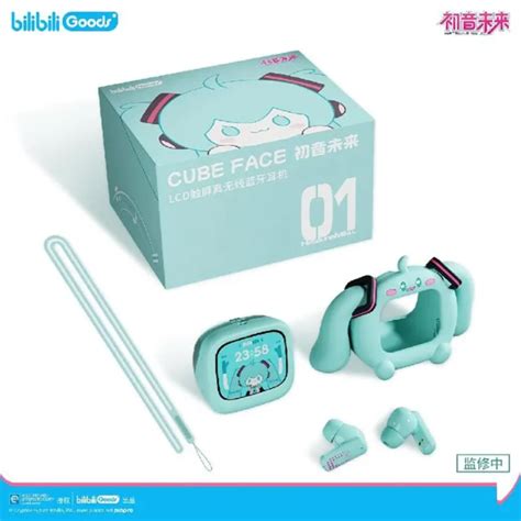Official Hatsune Miku Cube Face Lcd Earbuds Acgn Merch Shop