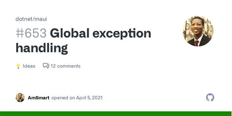 Global Exception Handling · Dotnet Maui · Discussion 653 · Github